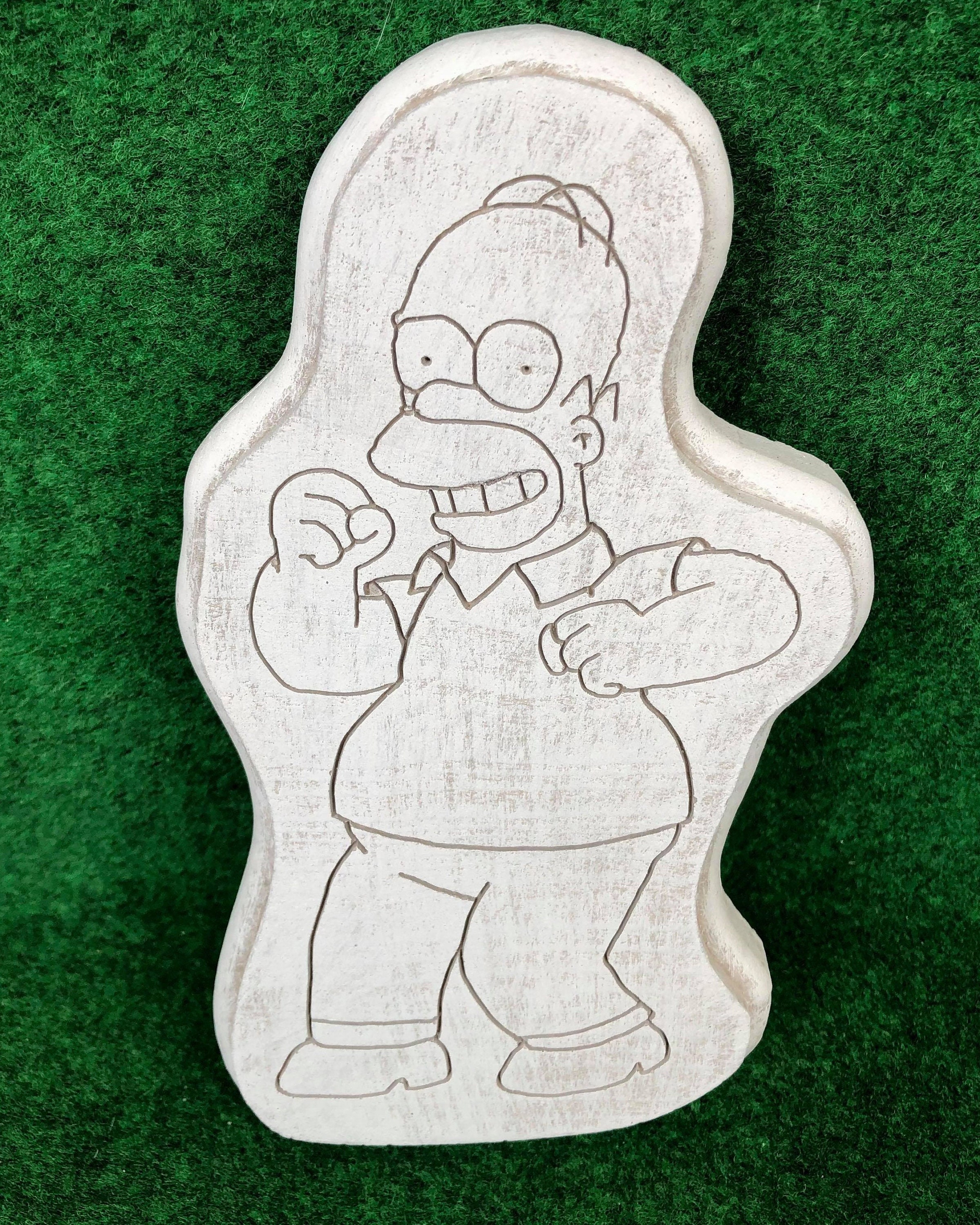 Paintable Concrete Simpsons Family White Stone Ornament Wall - Etsy UK