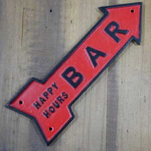 Happy Hour Bar Sign Indoor / Outdoor Bar Area Games Room Decoration ...