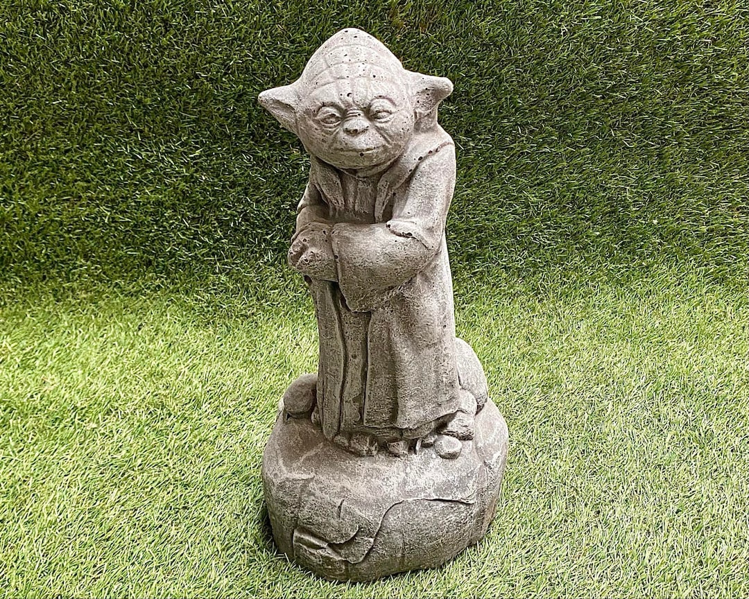 Tall Yoda Jedi Star Wars Concrete Garden Sculpture Lawn Ornament Frost ...