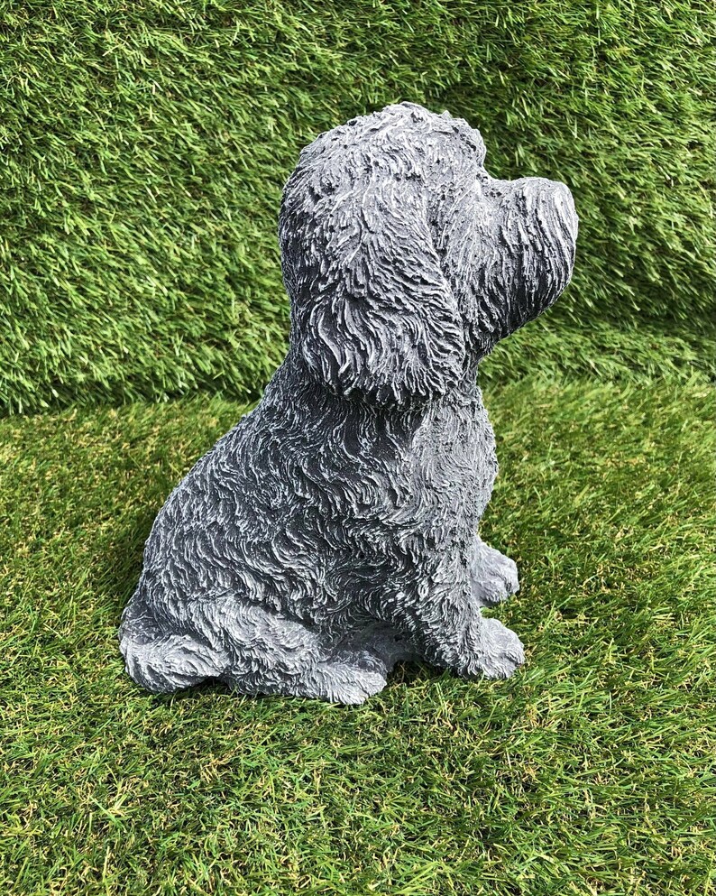 Concrete Sitting Cockapoo Sculpture Lawn Ornament Frost Protected - Etsy UK