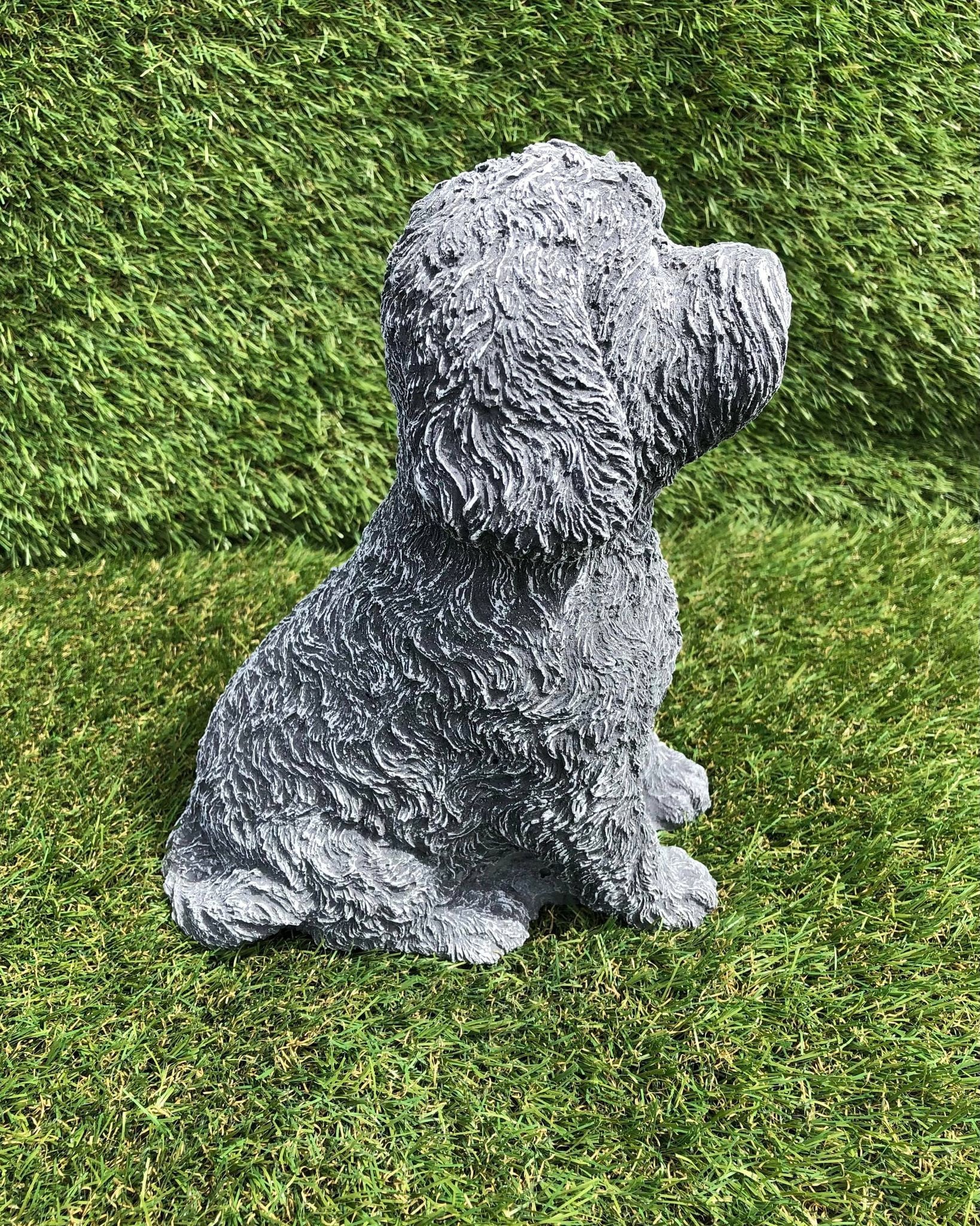 Concrete Sitting Cockapoo Sculpture Lawn Ornament Frost Protected - Etsy UK