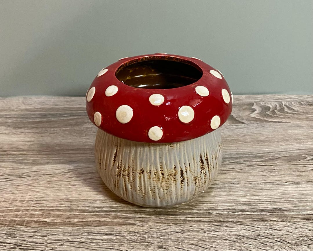 Ceramic Fairy Toadstool Planter Indoor Magical Plant Pot Home Décor ...