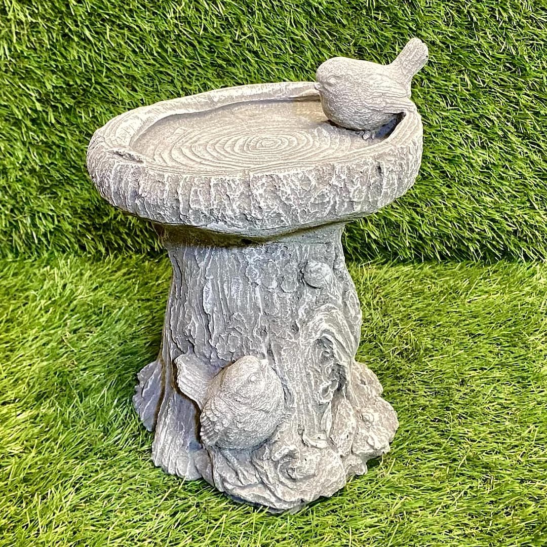 Concrete Bird Bath Outdoor Garden Ornament Bird Feeder Animal Bird ...