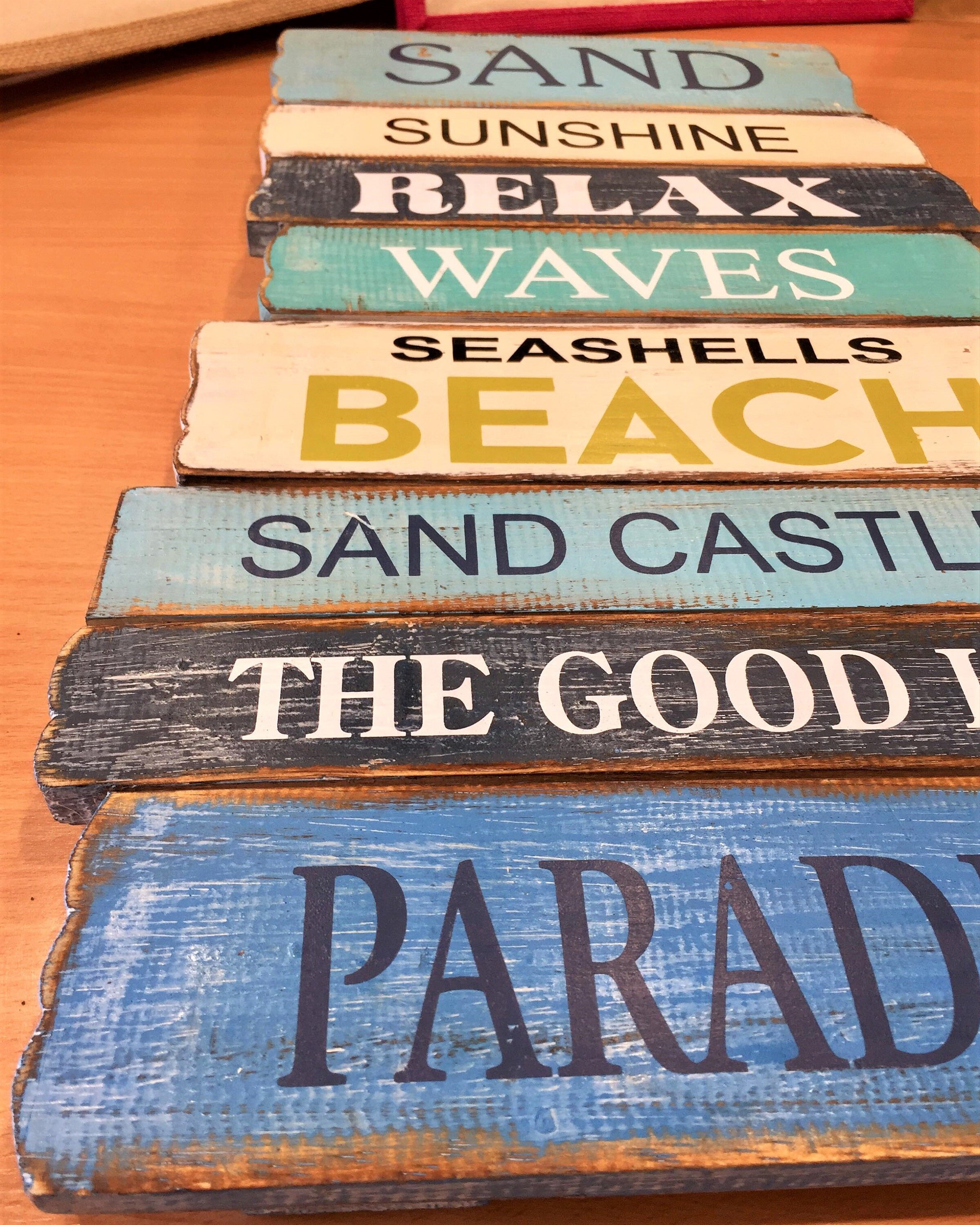 Large Beach Sign Summer Seaside Nautical Wooden Plaque Indoor / Outdoor ...