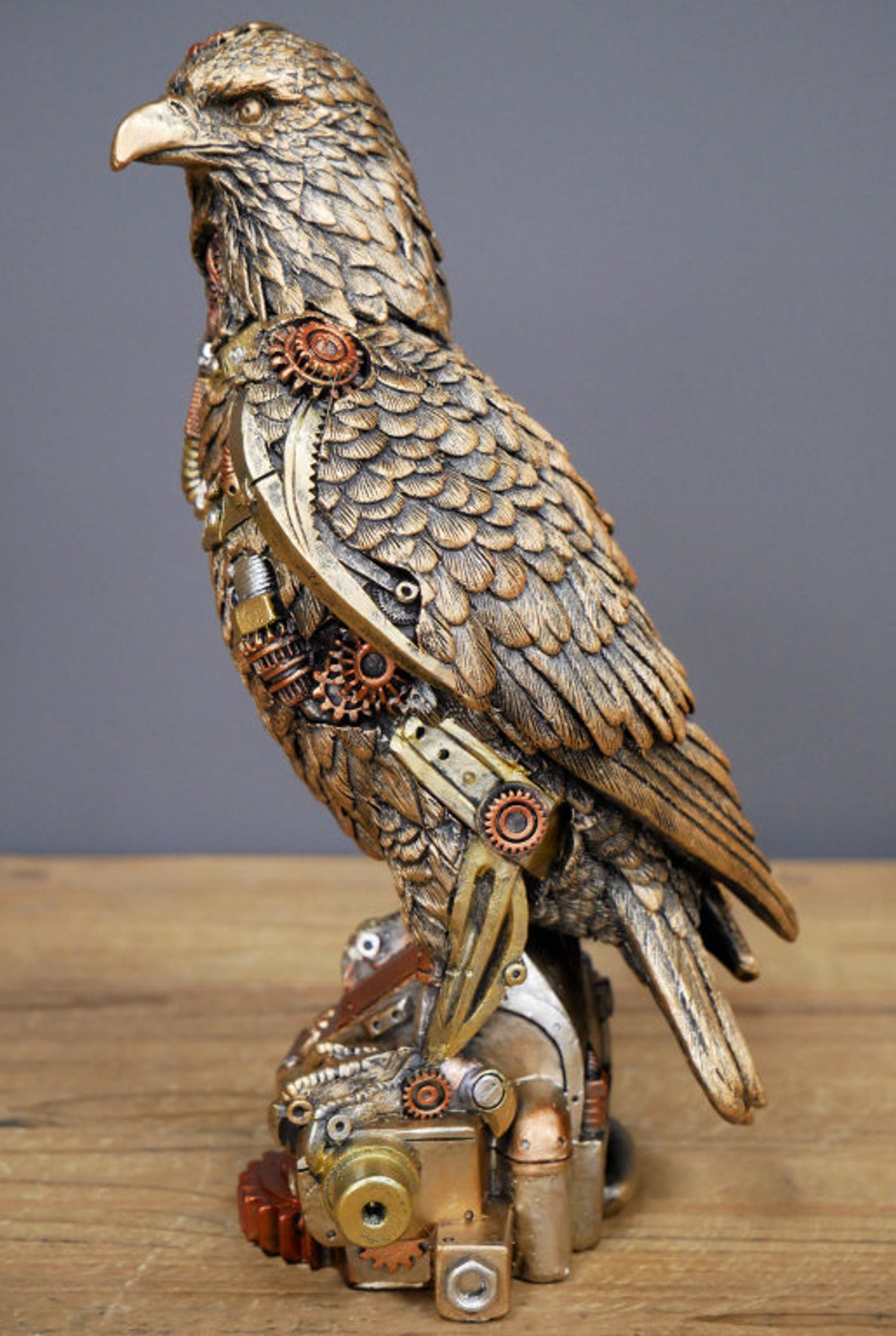 Steampunk Gold Eagle Perched Unique Home Ornament Industrial - Etsy