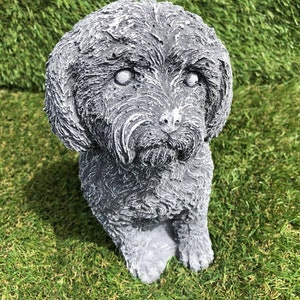 Concrete Sitting Cockapoo Sculpture Lawn Ornament Frost Protected - Etsy UK