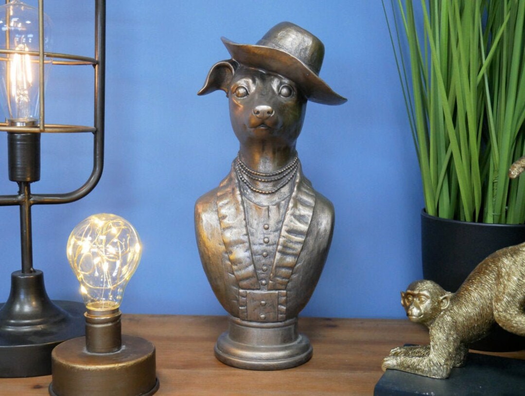 Dog Bust Indoor Home Decor Unique Animal Resin Statue - Etsy