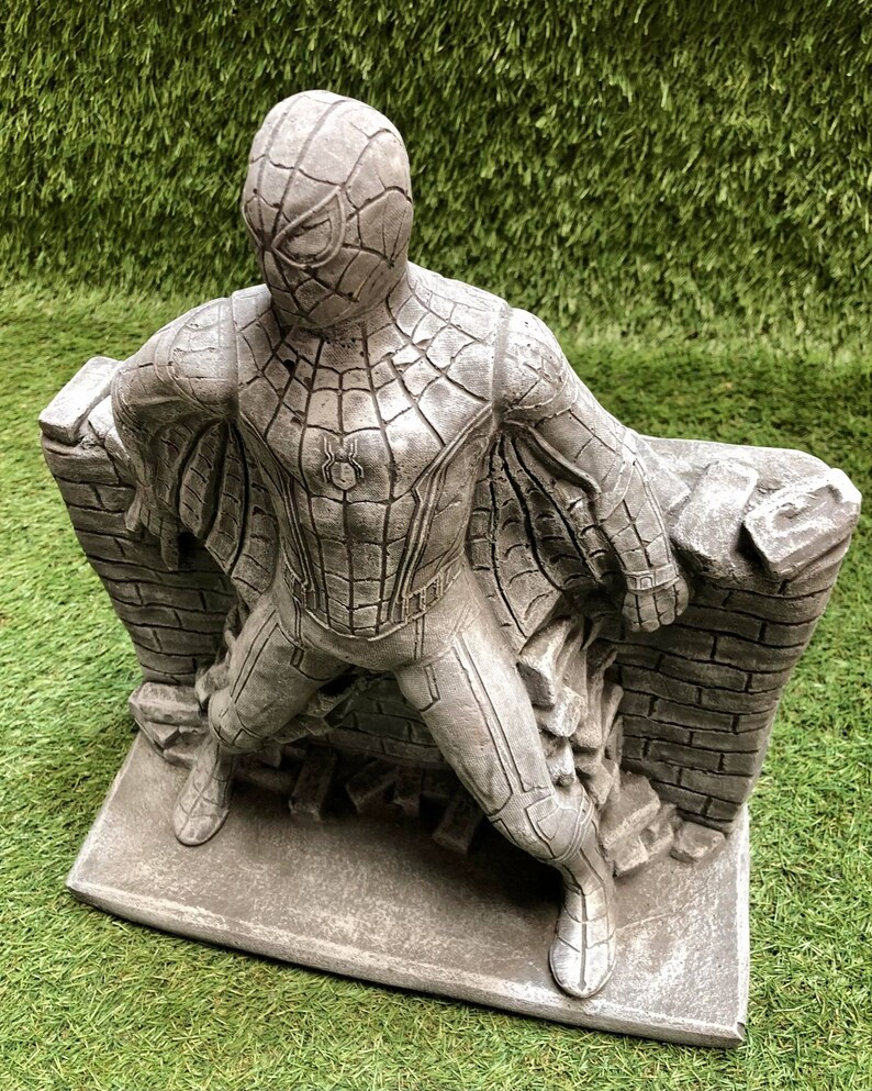 Spiderman Figure Concrete Garden Sculpture Lawn Ornament Frost ...