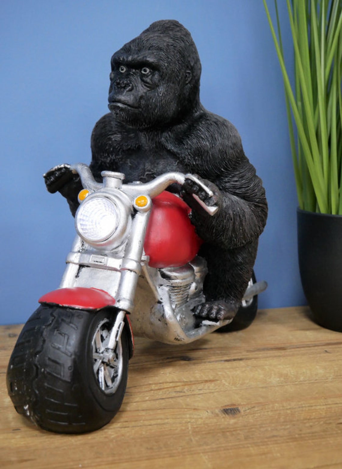 Gorilla On Motorbike With Solar Light Indoor Or Outdoor | Etsy