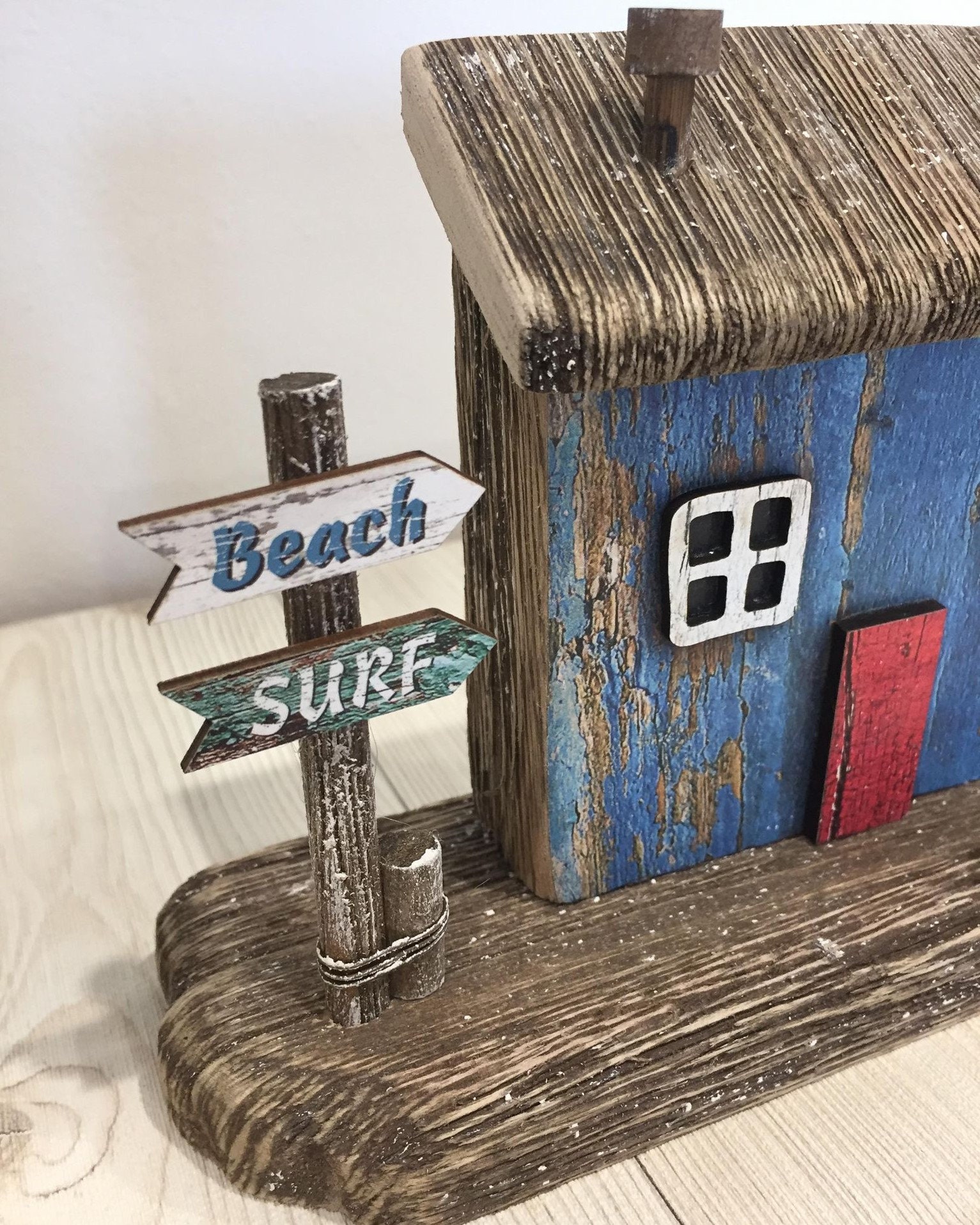 Rustic Beach Cottage Wooden Village House Indoor Home Ornament | Etsy