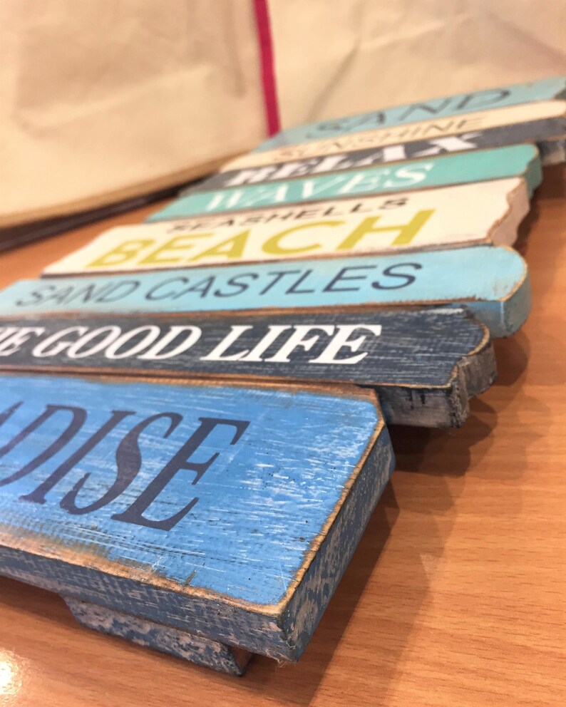 Large Beach Sign Summer Seaside Nautical Wooden Plaque Indoor / Outdoor ...