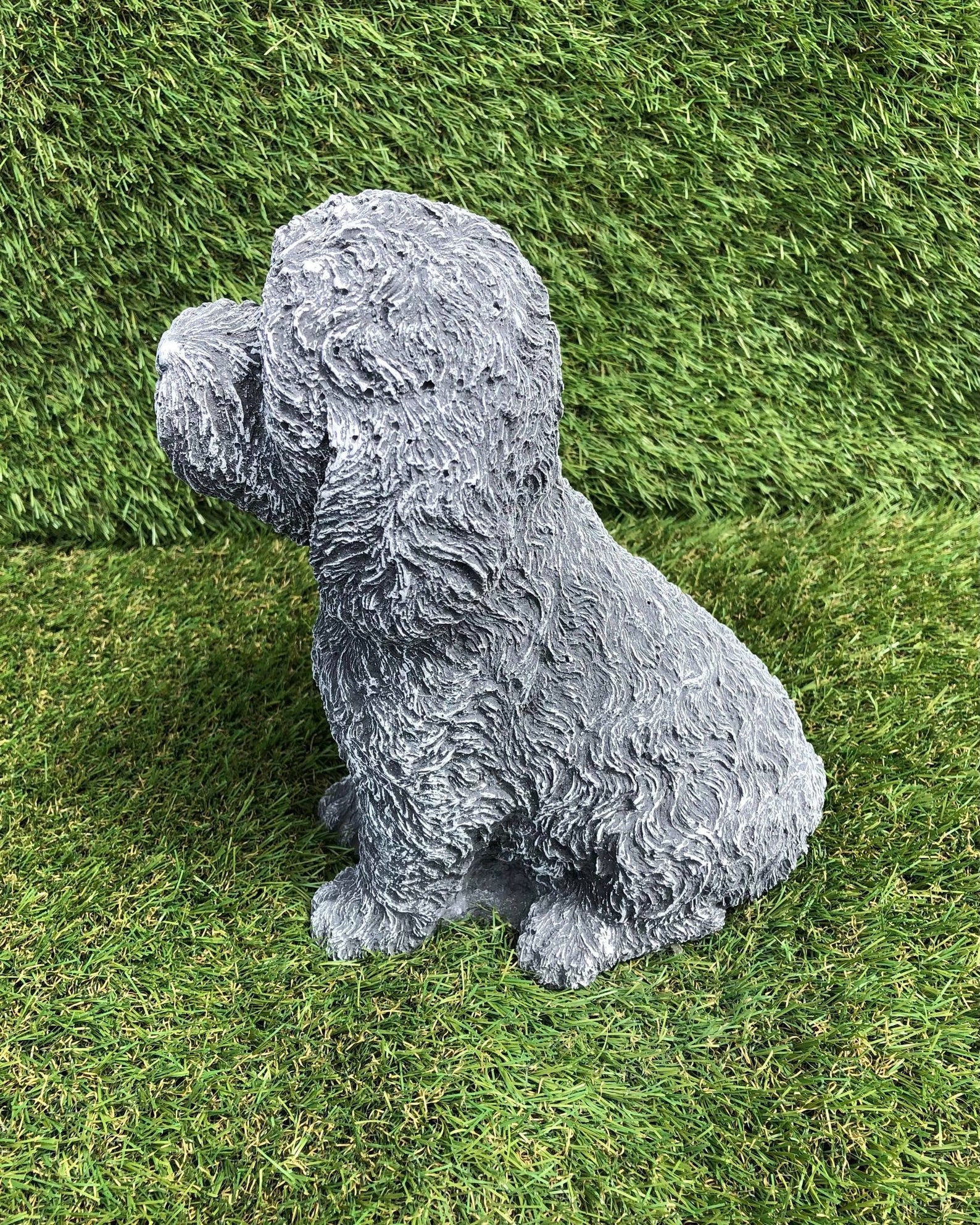 Concrete Sitting Cockapoo Sculpture Lawn Ornament Frost Protected - Etsy UK
