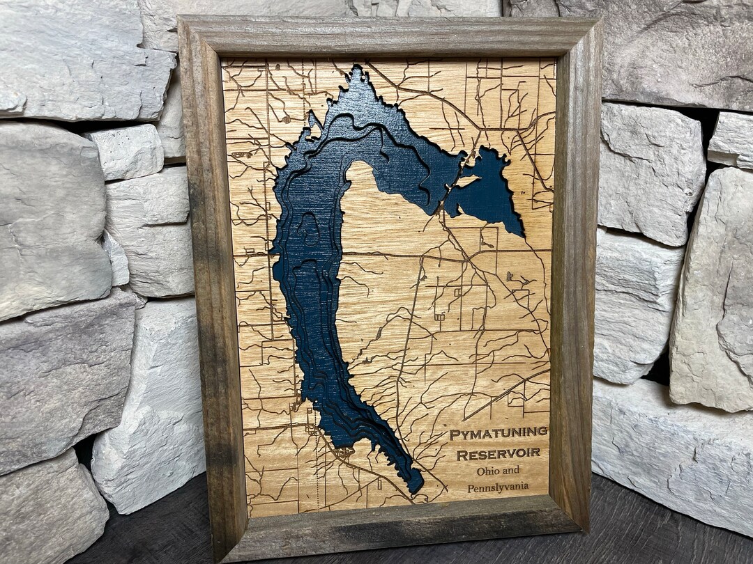 Customizable Pymatuning Lake Depth Map - Etsy