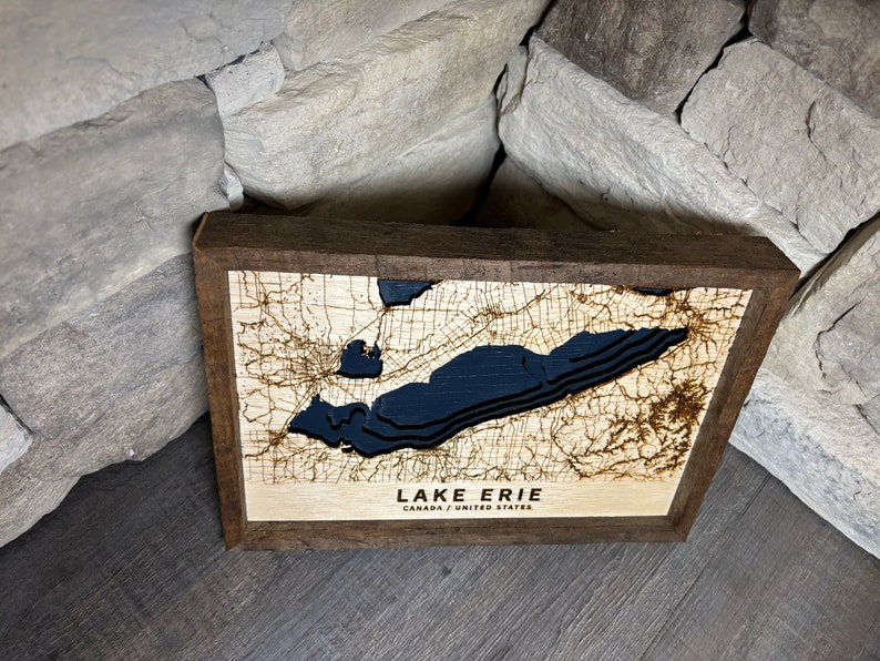 Customizable Medium Lake Erie Depth Map - Etsy