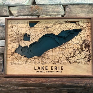Customizable Medium Lake Erie Depth Map - Etsy