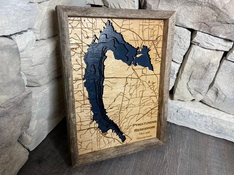 Customizable Medium Pymatuning Lake Depth Map - Etsy