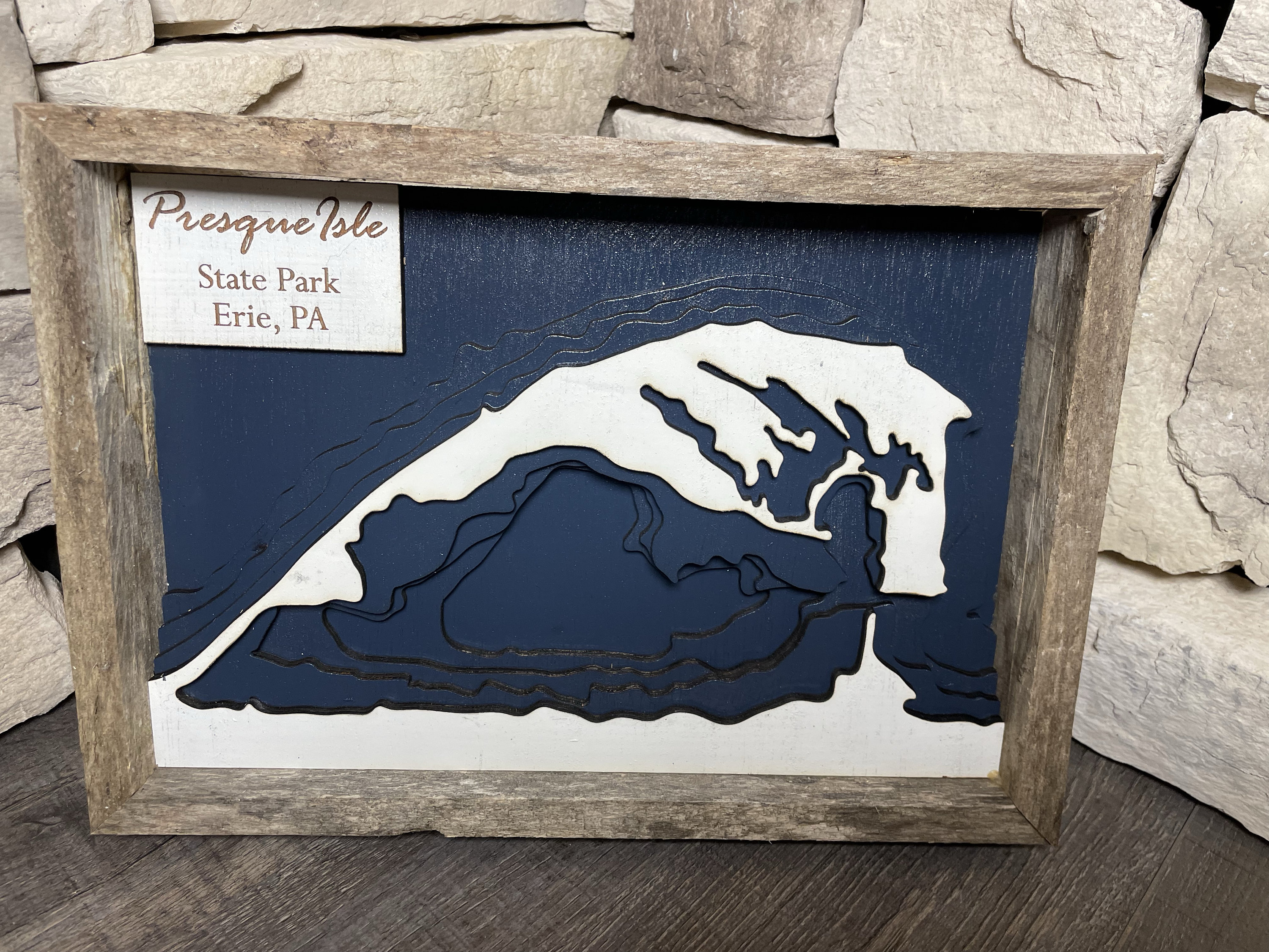 Customizable Gift Size Presque Isle Lake Depth Map Erie PA - Etsy