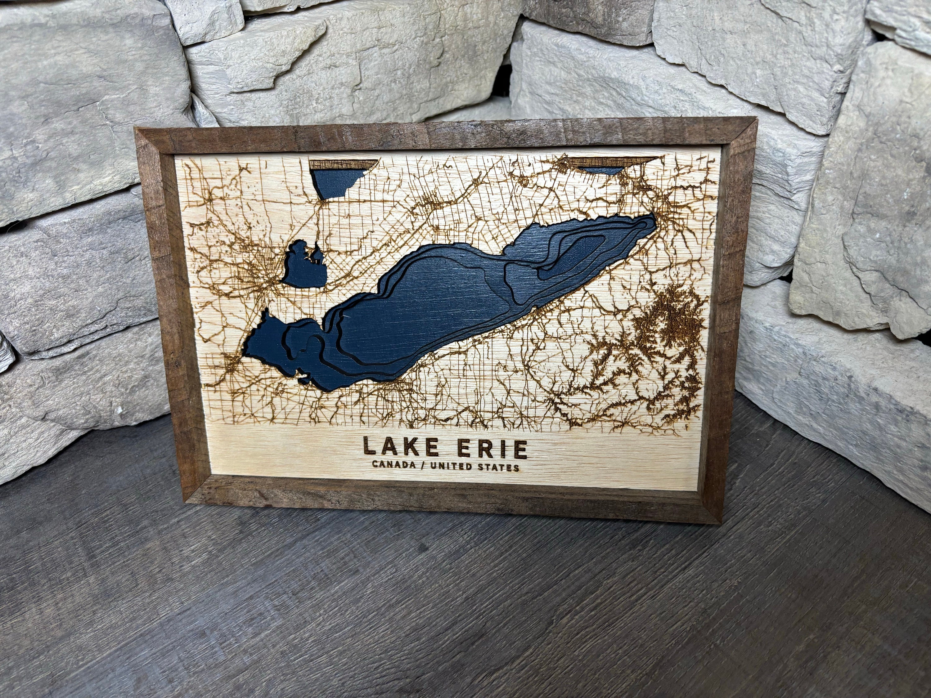 Customizable Large Erie Lake Depth Map - Etsy