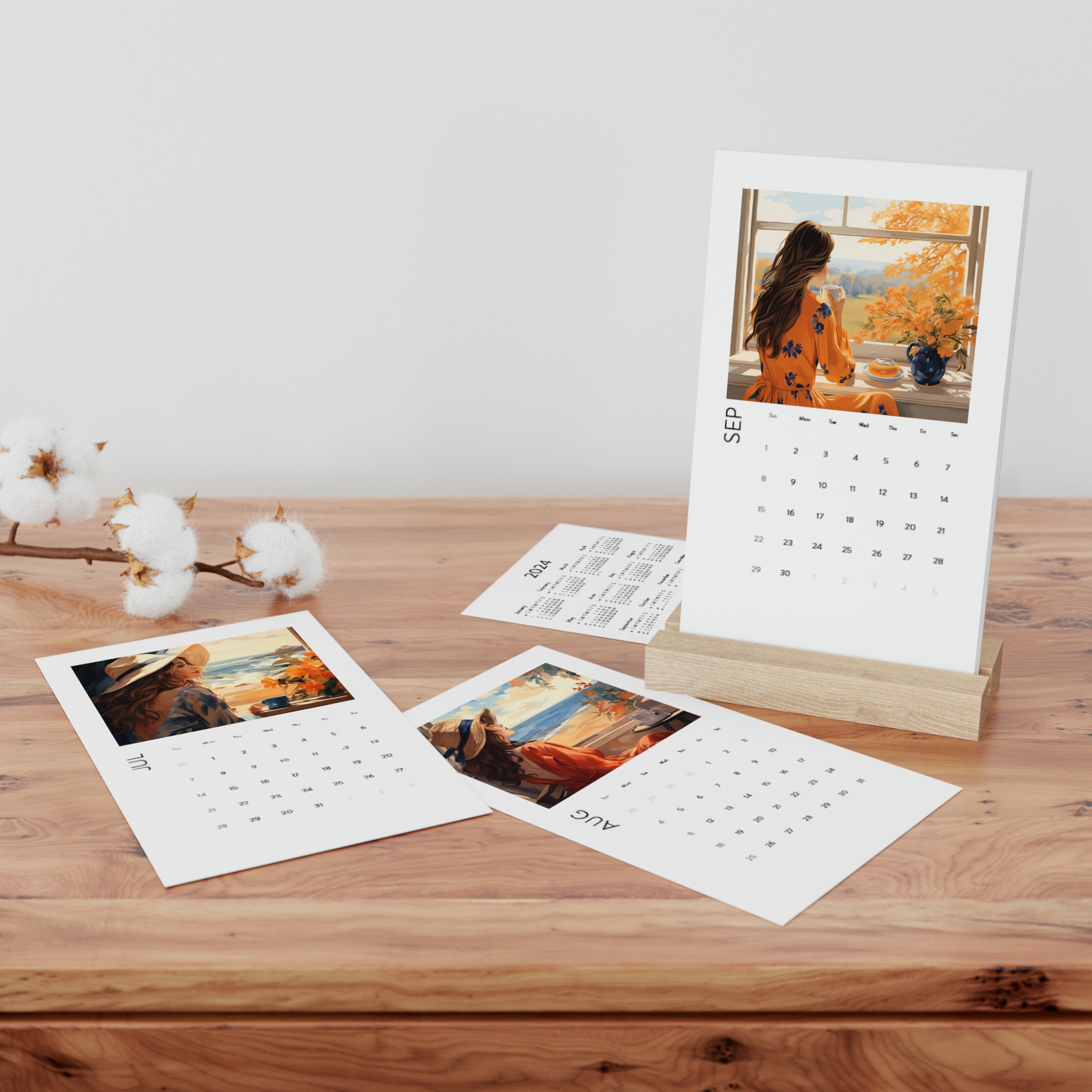 Coffee Ladies Calendar, Desk Calendar 2024, Art Calendar, Desk Calendar ...