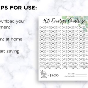 100 Envelope Challenge, Printable Savings Challenge, Instant Download ...