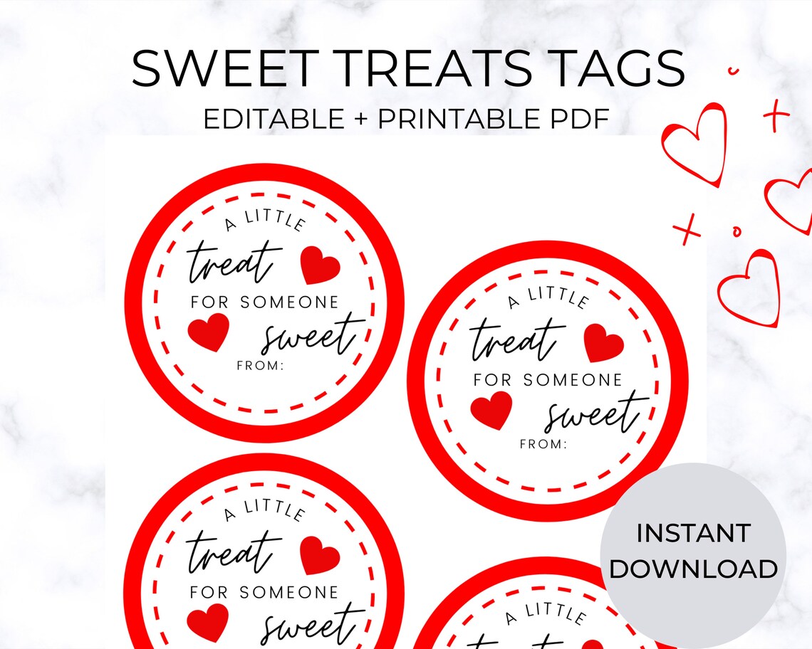 Valentine's Gift Tags, Printable Gift Tags, Round Valentines Labels ...