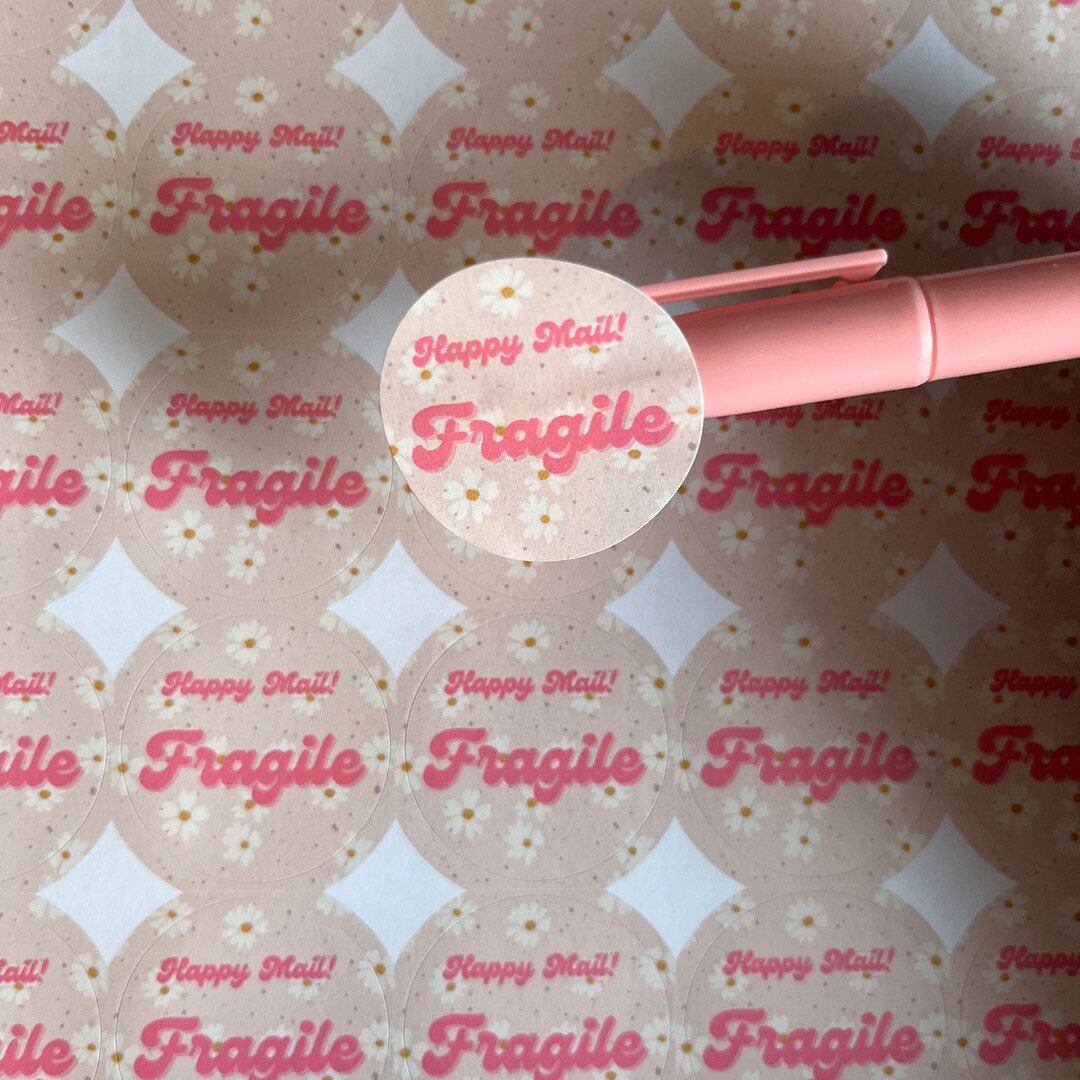 Pink Fragile Stickers L Small Business Packaging Supplies L Packaging ...