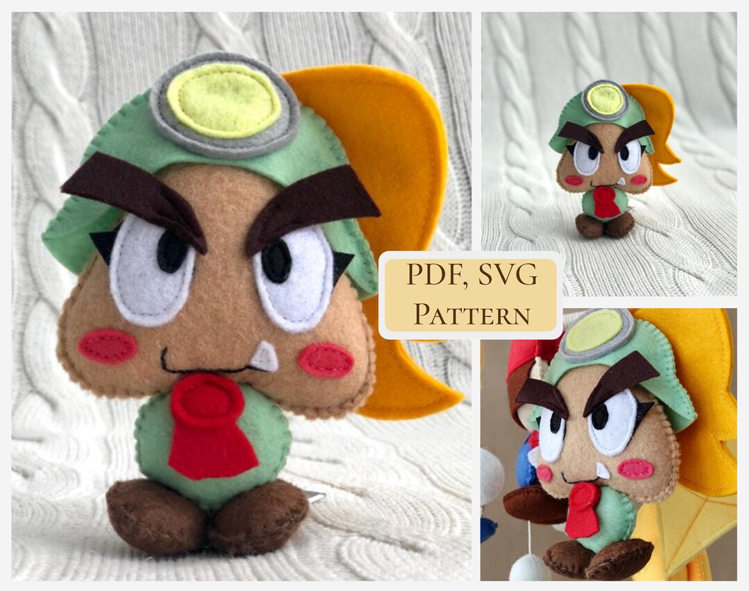PDF Goombella Felt Pattern / Mario Nursery Decor DIY / Paper Mario Soft ...