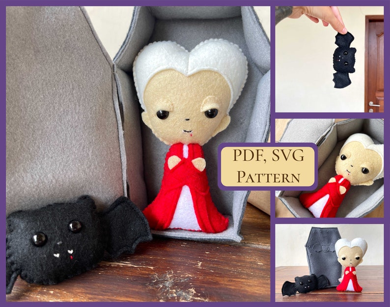 PDF Count Dracula Felt Pattern / Halloween Soft Toy Pattern / - Etsy
