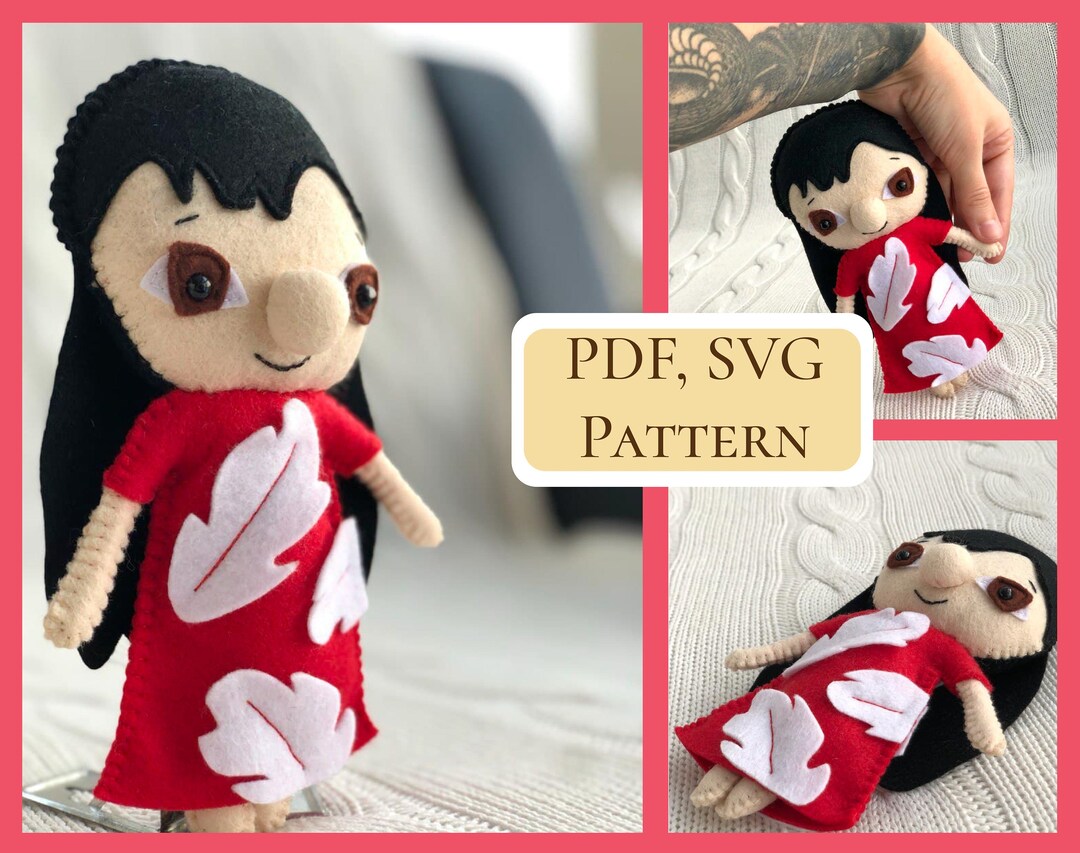 PDF Lilo Doll Pattern / Felt Easy Sewing Pattern / Lilo and Stitch Soft ...