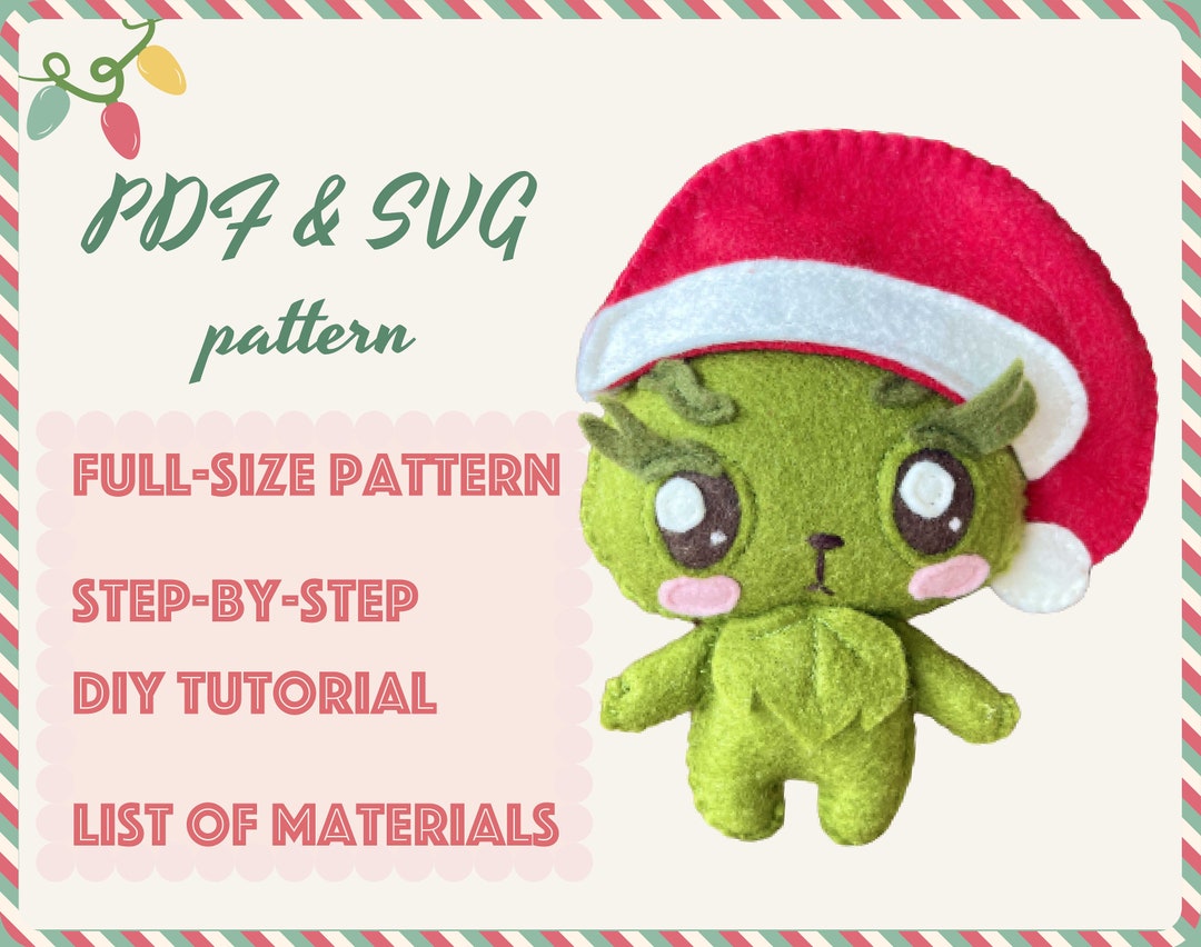 Christmas PDF Pattern Felt Grinch / Felt Green Grinch Sewing - Etsy