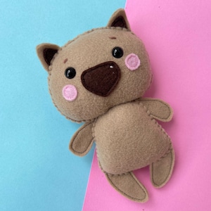 Wombat PDF Felt Toy Pattern / Felt Easy Sewing Doll Pattern / Cute ...