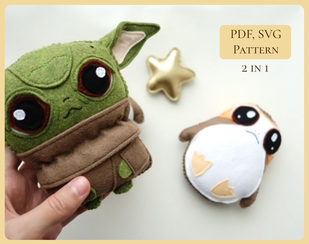 PDF Porg and Baby Yoda Felt Toy Pattern / Star Wars Felt Pattern Pdf ...
