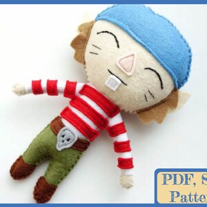PDF Niko Doll Pattern / Pirate Felt Toy Sewing Pattern / Zelda Soft ...