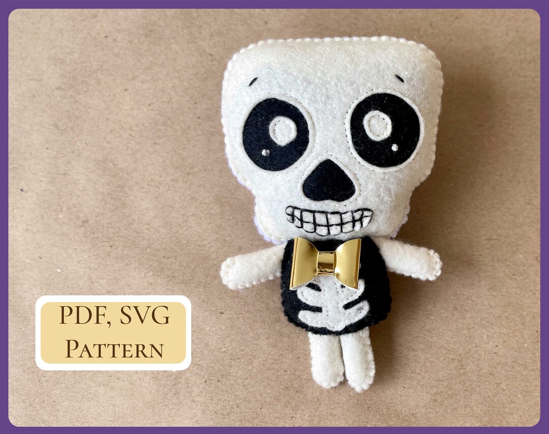 PDF Skeleton Felt Sewing Pattern / Halloween Soft Felt Toy Pattern ...