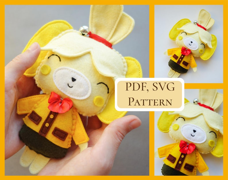 Isabelle Animal Crossing PDF SVG Sewing Pattern Felt Plushie - Etsy