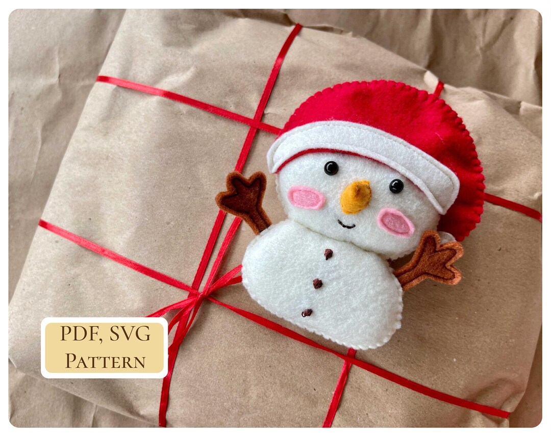 Christmas PDF Pattern Felt Snowman / Felt Snowman Sewing Pattern ...