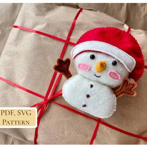 Christmas PDF Pattern Felt Snowman / Felt Snowman Sewing Pattern ...