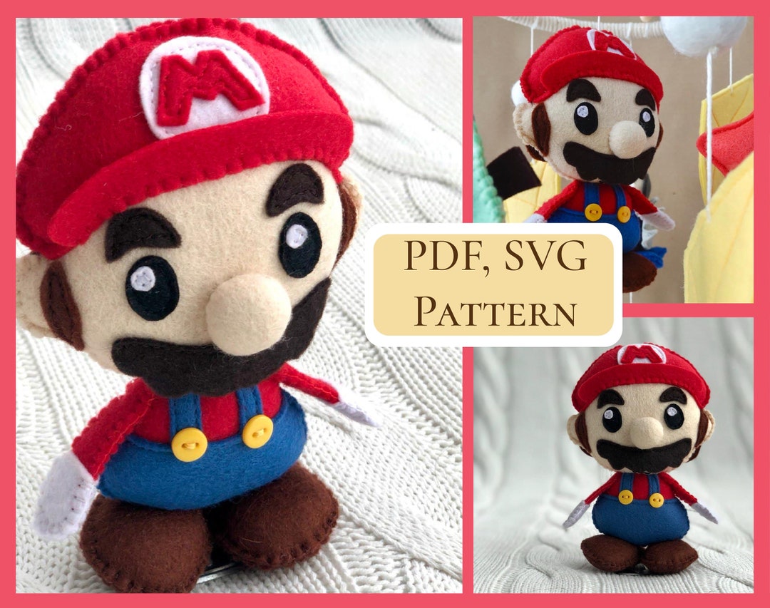 PDF Mario Doll Pattern / Felt Easy Sewing Pattern / Mario Paper Soft ...