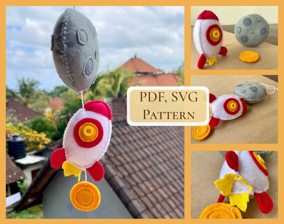 PDF Rocket and Moon Pattern / Felt Easy Sewing Pattern / - Etsy