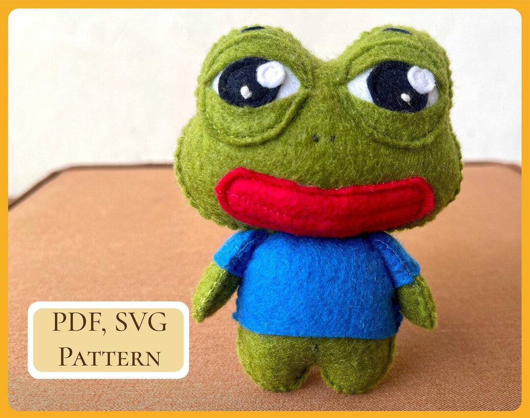 PDF Pepe the Frog Doll Pattern / Felt Easy Sewing Pattern / Animal Soft ...