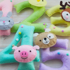 PDF Felt Numbers Toy Pattern / Animal Felt Pattern Pdf / Learning ...