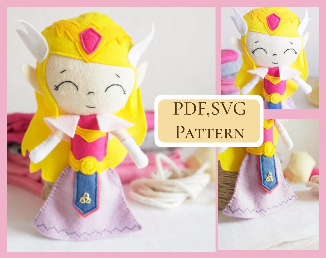 PDF Zelda Doll Pattern / Princess Felt Easy Sewing Pattern / Zelda Soft ...