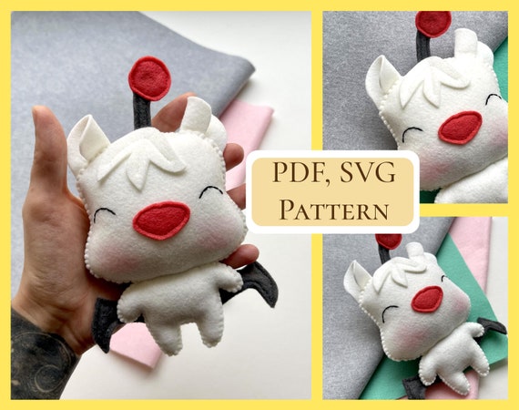 PDF Moogle Doll Pattern / Felt Easy Sewing Pattern / Cat Pig - Etsy