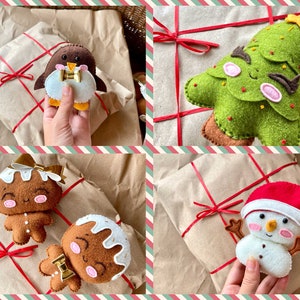 Christmas PDF Pattern Felt Santa Claus Grinch Penguin Tree Polar Bear ...