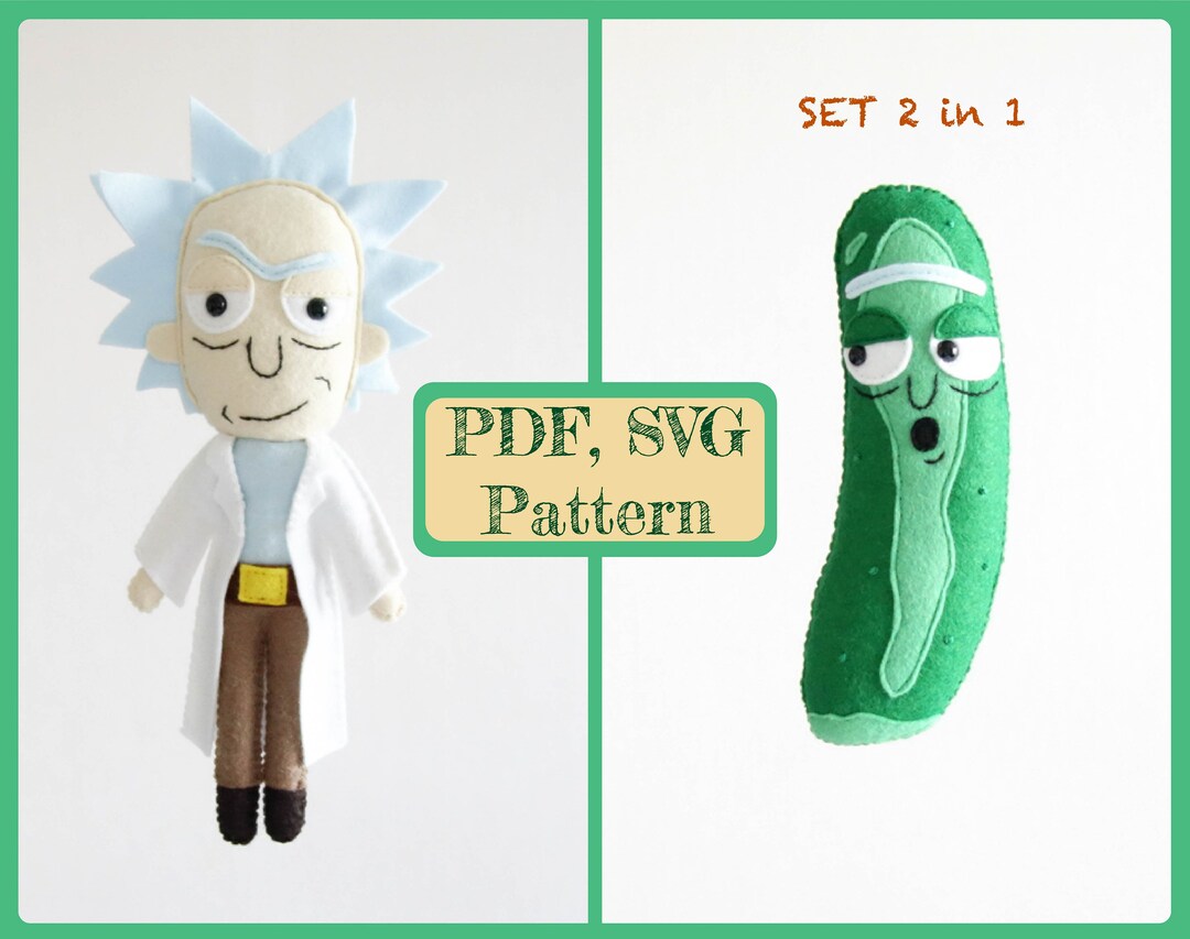 PDF Pickle and Rick in a Lab Coat Doll Pattern / Set 2 in 1 Felt ...