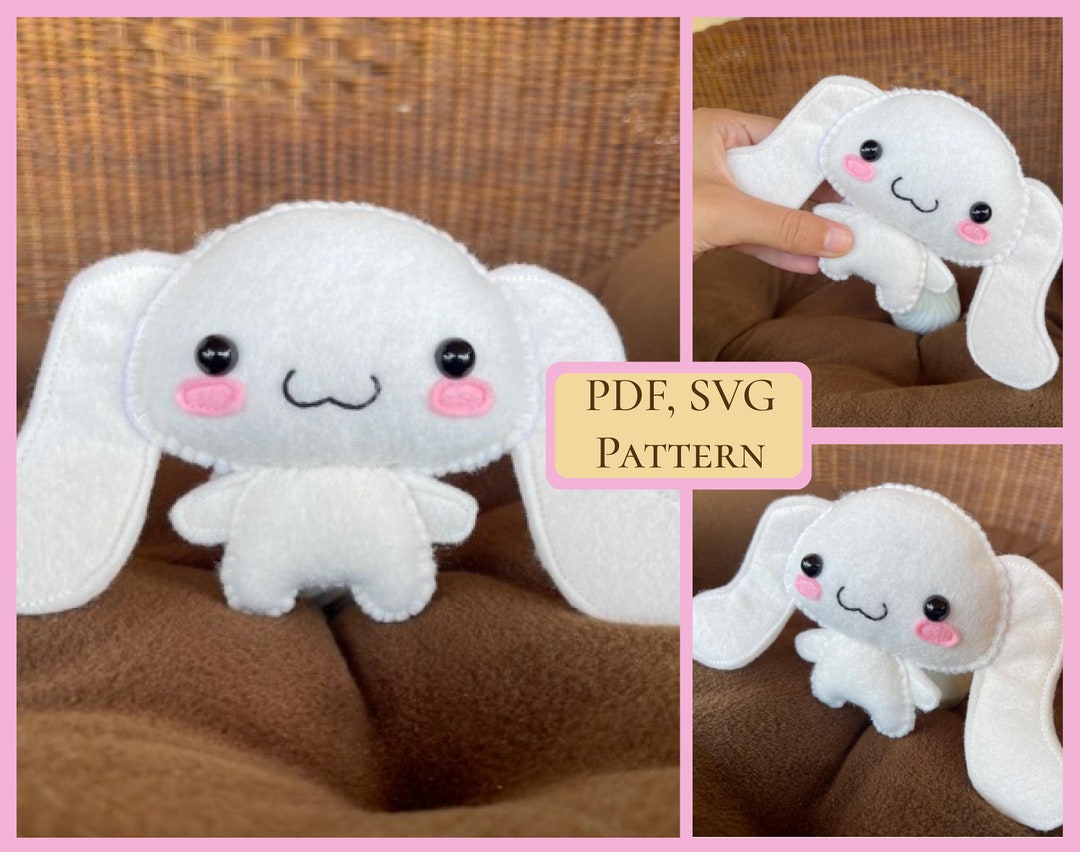 PDF Kawaii Kitty Bunny Pattern / Felt DIY Pattern / Soft Toy Pattern ...