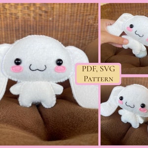 PDF Kawaii Kitty Bunny Pattern / Felt DIY Pattern / Soft Toy Pattern ...