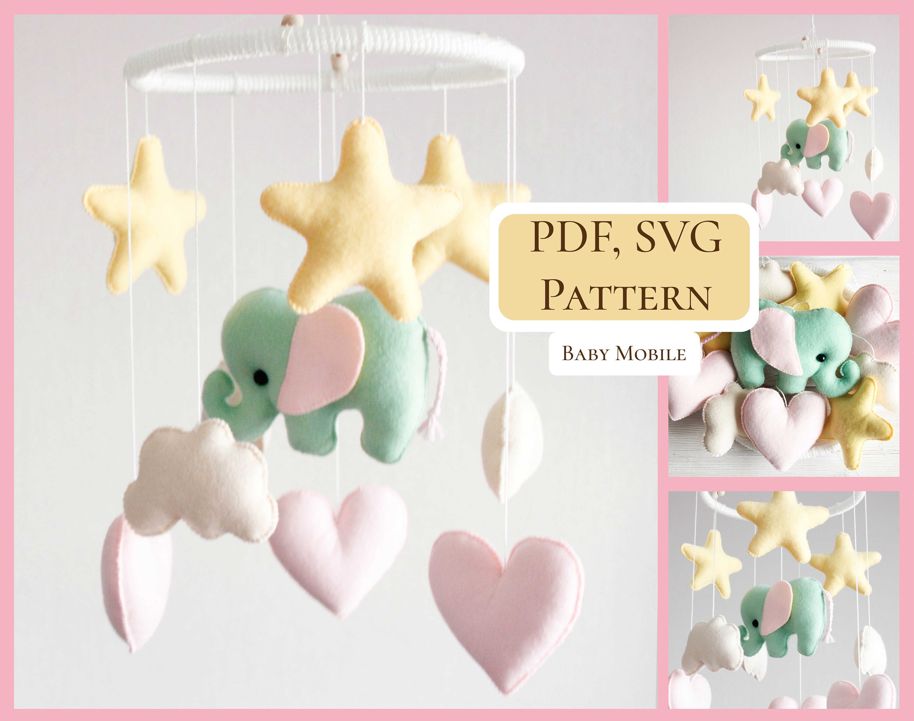 PDF Elephant Baby Mobile Pattern/ Felt Baby Mobile Animals Toy - Etsy