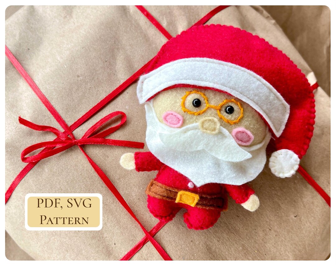 Christmas PDF Pattern Felt Santa Claus / Felt Santa Sewing Pattern ...