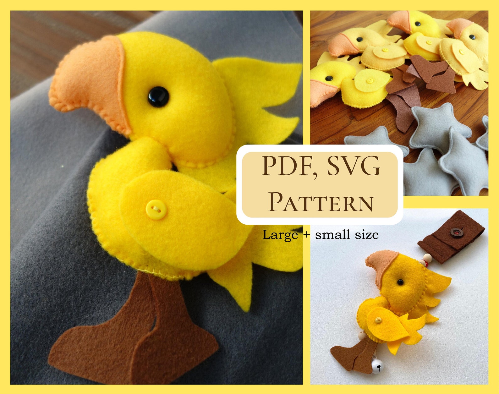 PDF Chocobo Doll Pattern / Riding Bird Felt Easy Sewing - Etsy